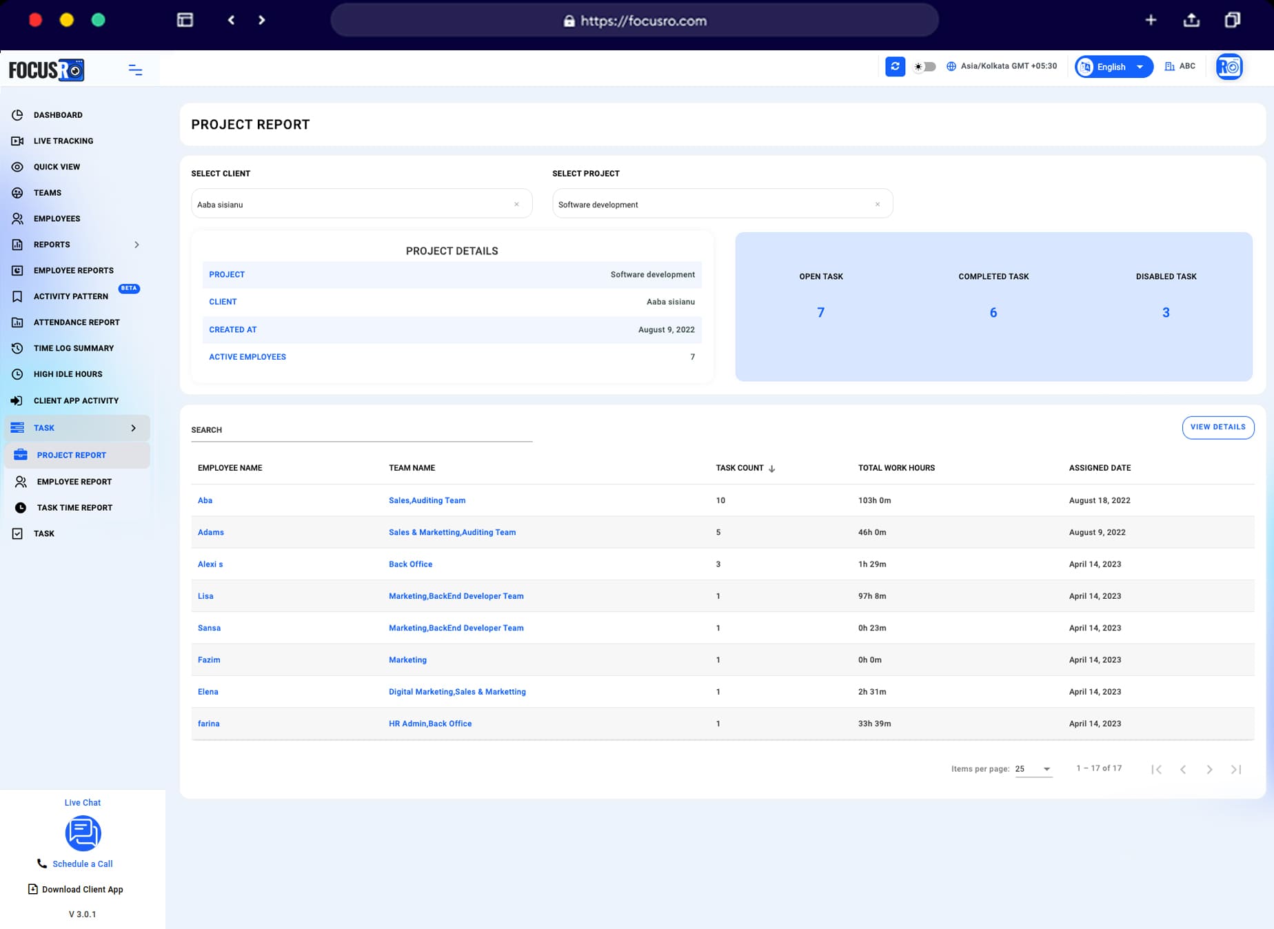 Automated Employee Productivity Monitoring HR Software using Machine Learning : FocusRO