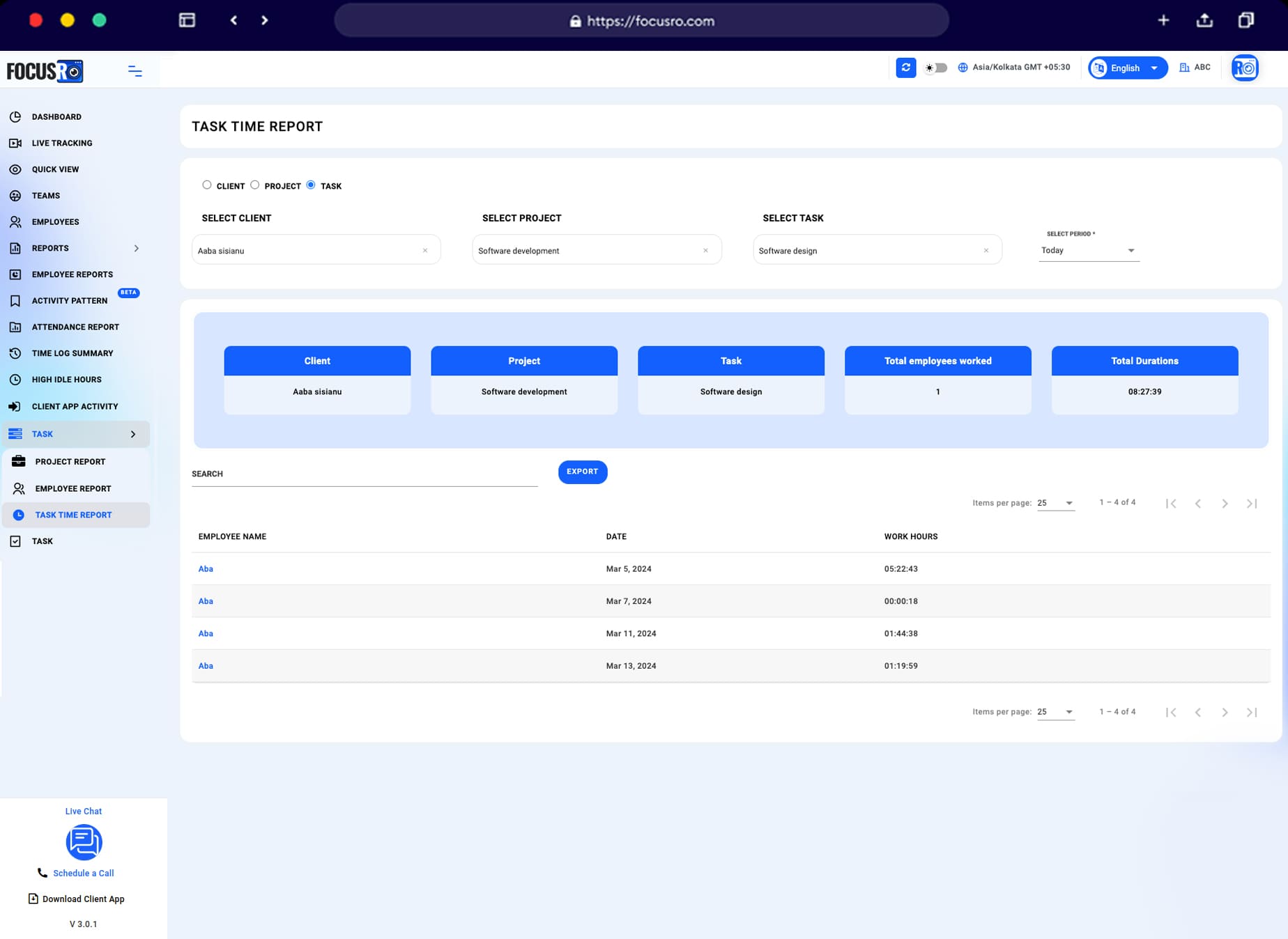 Automated Employee Productivity Monitoring HR Software using Machine Learning : FocusRO