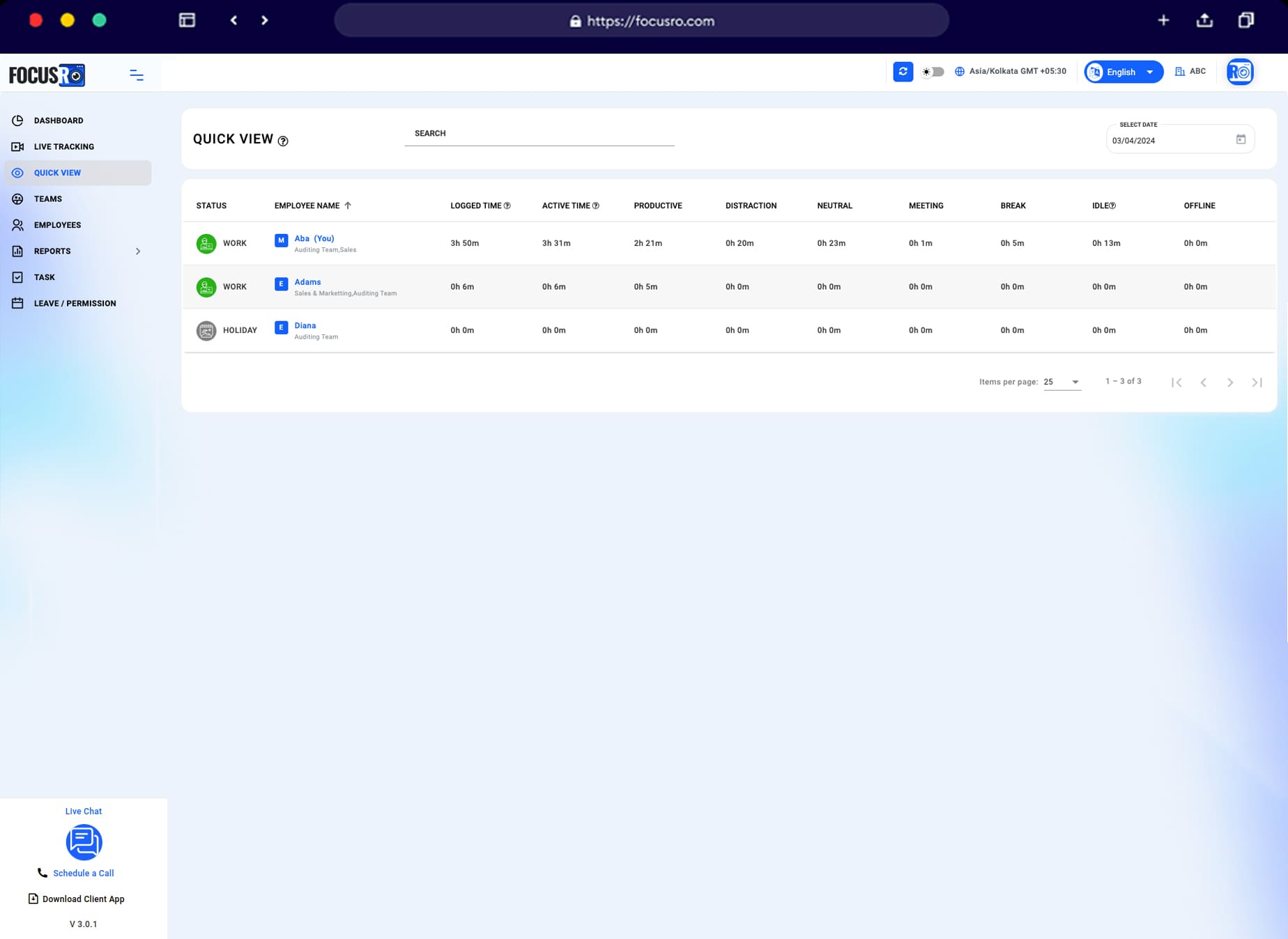 Automated Employee Productivity Monitoring HR Software using Machine Learning : FocusRO