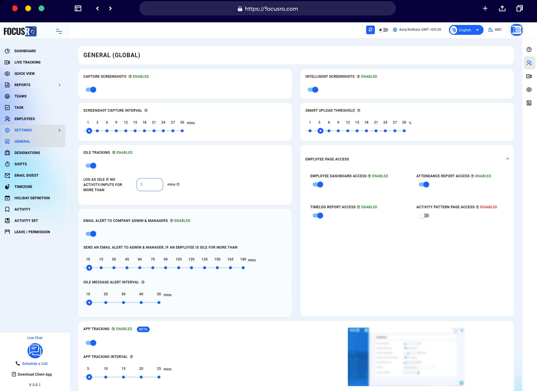 Automated Employee Productivity Monitoring HR Software using Machine Learning : FocusRO