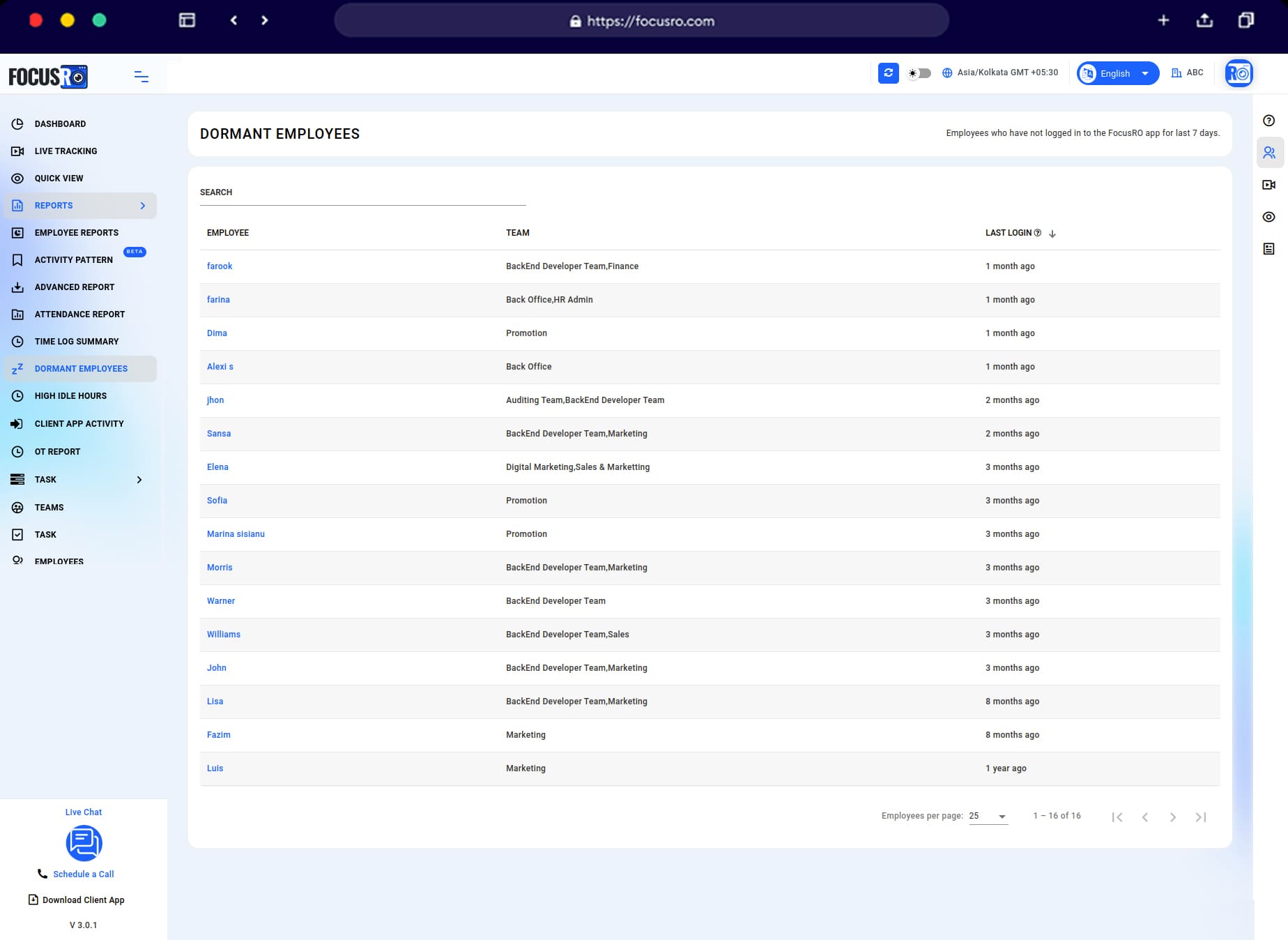 Automated Employee Productivity Monitoring HR Software using Machine Learning : FocusRO